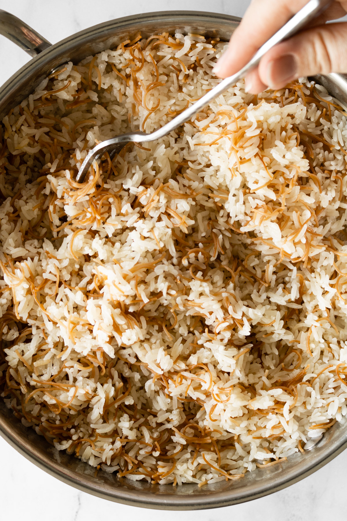 Rice with Toasted Vermicelli - Forks and Foliage