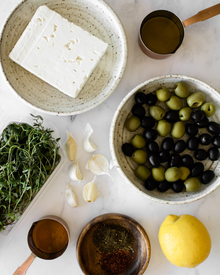Baked Feta with Olives and Honey - Forks and Foliage