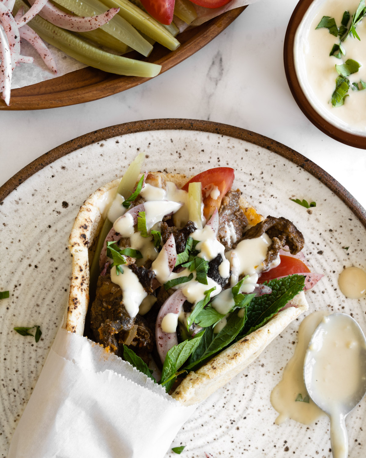 Beef and Lamb Shawarma Wraps - Forks and Foliage